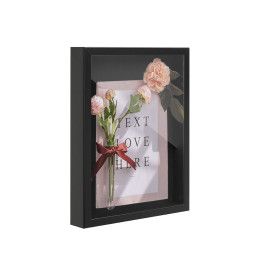 MDF box frame 3D - 30x40cm - zwart | Acaza